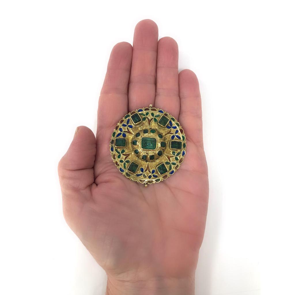 17th-Early 18th Century Spanish Colonial Gold Enameled Adornment with ...