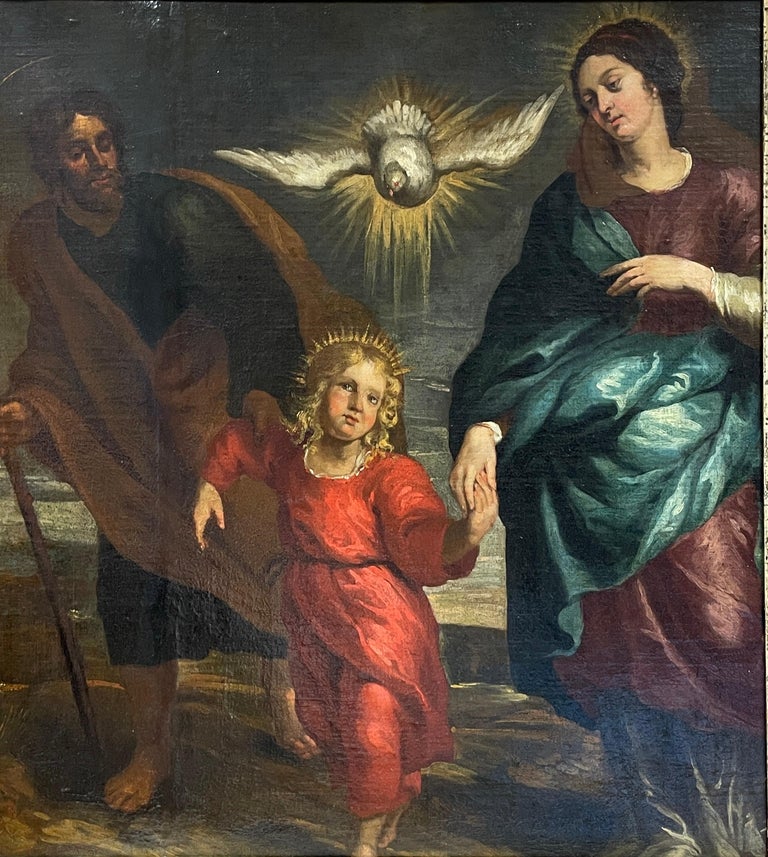 17th Italian Old Master - The Holy Family, Large 17th Century Italian ...