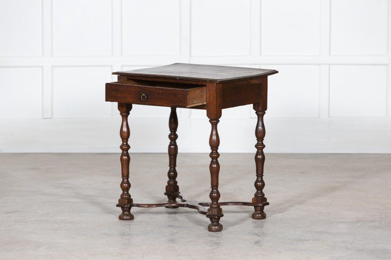 17thC William and Mary Oak and Fruitwood Lowboy Side Table For Sale at ...