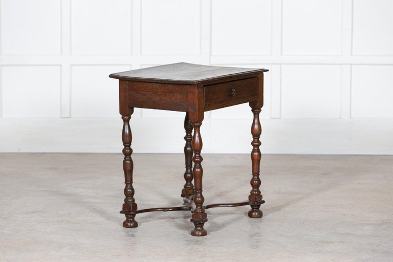 17thC William and Mary Oak and Fruitwood Lowboy Side Table For Sale at ...