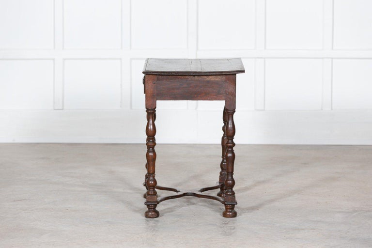 17thC William and Mary Oak and Fruitwood Lowboy Side Table For Sale at ...