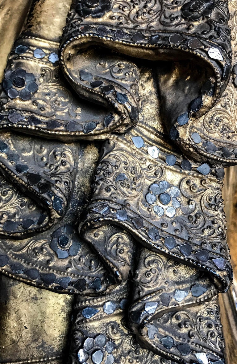 18-19th Century, Manalai, Birmania, Gilded Wood with Glassware Inlays ...