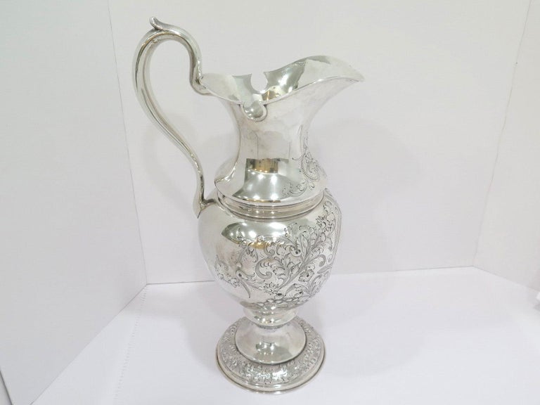 Sterling Silver Duhme and Co. Antique Floral Repousse Pitcher For Sale ...