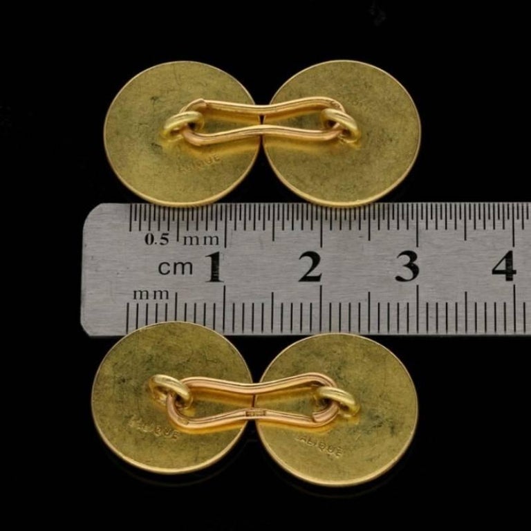 Rene Lalique Double Ended Gold Cufflinks, circa 1900 at 1stDibs