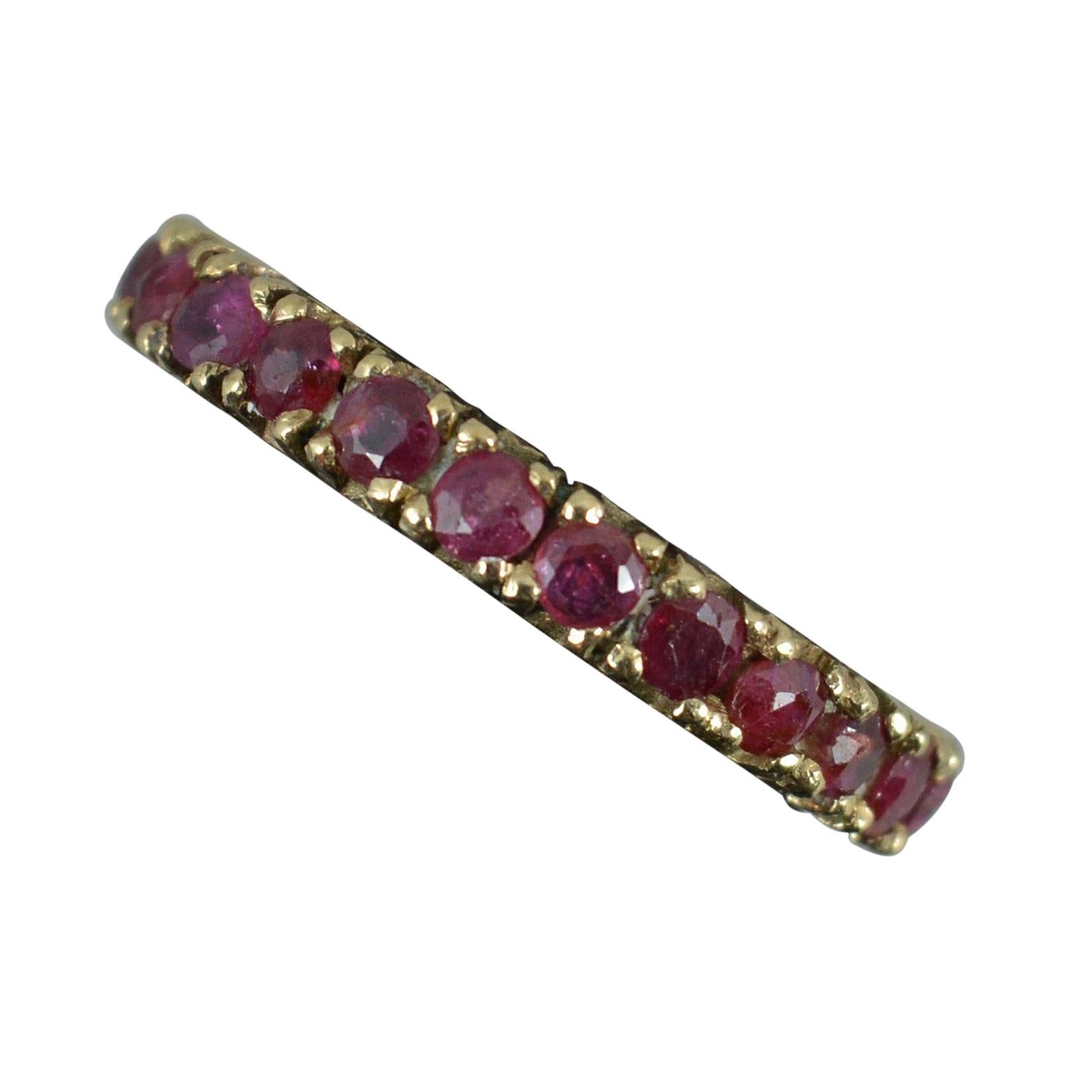 Ruby Diamond Eternity Ring 18 Carat White Gold Old Cut Diamonds For ...
