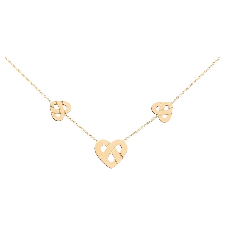 18 Carat Gold Necklace, Yellow Gold, Coeur Entrelacé Collection For ...