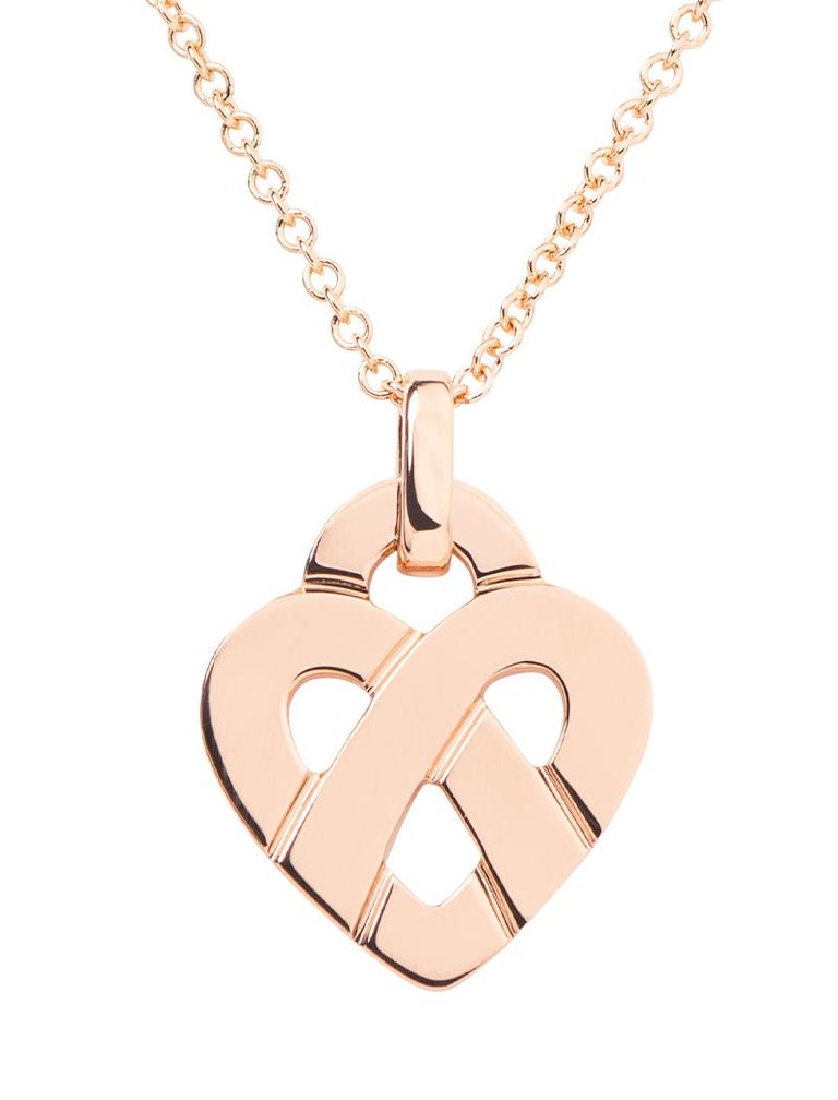 18 Carat Gold Pendant, Rose Gold, Cœur Entrelacé Collection For Sale at ...