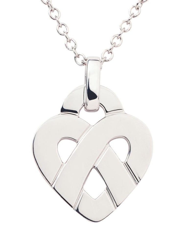 18 Carat Gold Pendant, White Gold, Coeur Entrelacé Collection For Sale ...