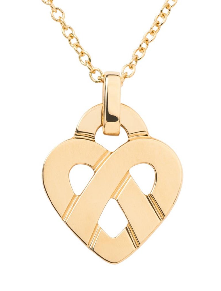 18 Carat Gold Pendant, Yellow Gold, Cœur Entrelacé Collection For Sale ...