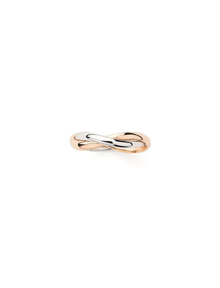 18 Carat Gold Ring, Rose and White Gold, Tresse Collection For Sale at ...