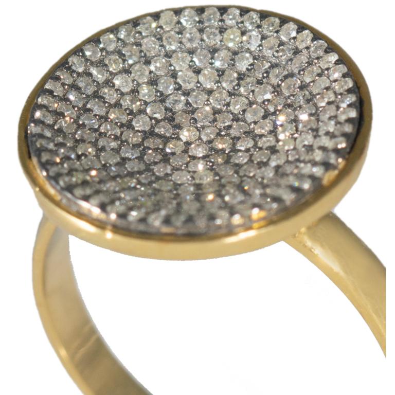 18 Carat Gold and Silver Diamond Ring For Sale at 1stDibs