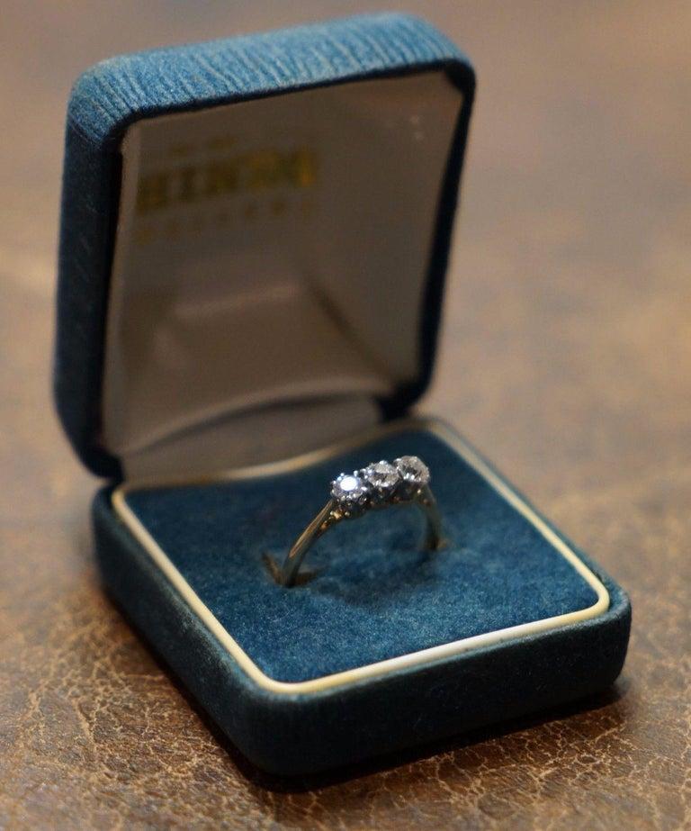 18 Carat Gold with Platinum Mounts 3 Stones Diamond Ring One-Stone ...