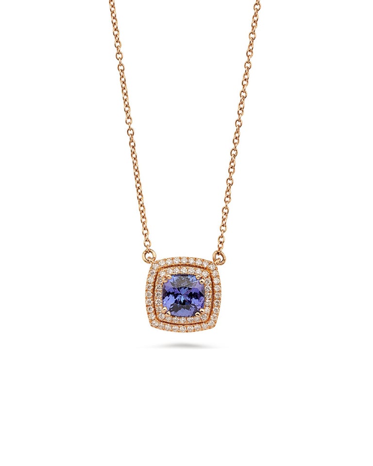 18 Carat Rose Gold, Diamonds and Tanzanite, Pure Harmony Pendant ...