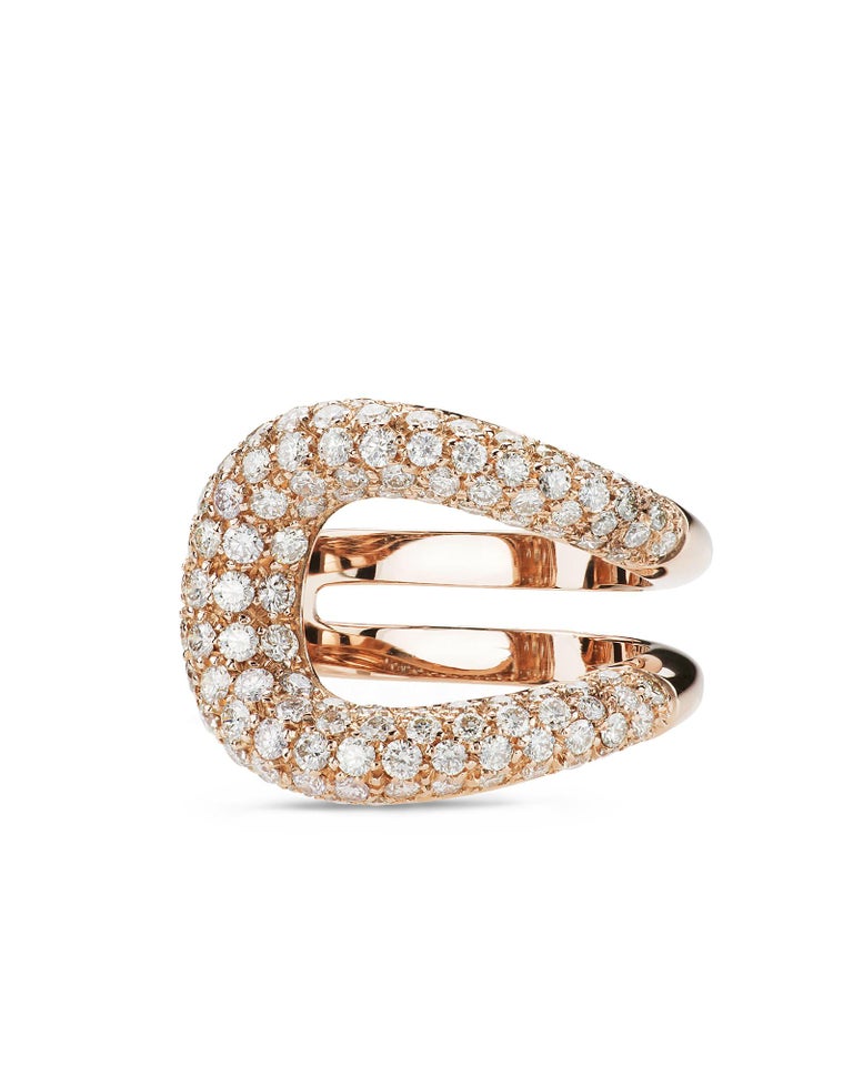 18 Carat Rose Gold, Legami Ring with Diamonds, Leonori Jewel For Sale ...