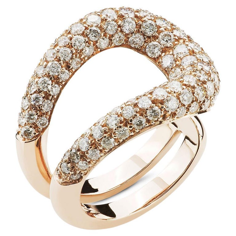 18 Carat Rose Gold, Legami Ring with Diamonds, Leonori Jewel For Sale ...