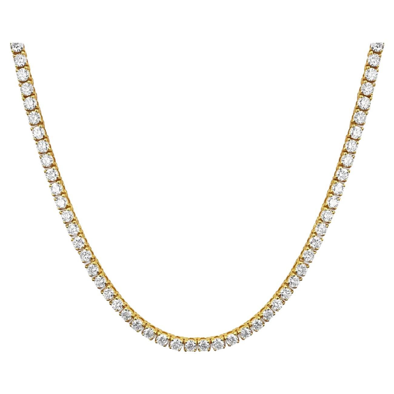 32 Inch Diamond Gold Opera Tennis Necklace For Sale at 1stDibs | long ...