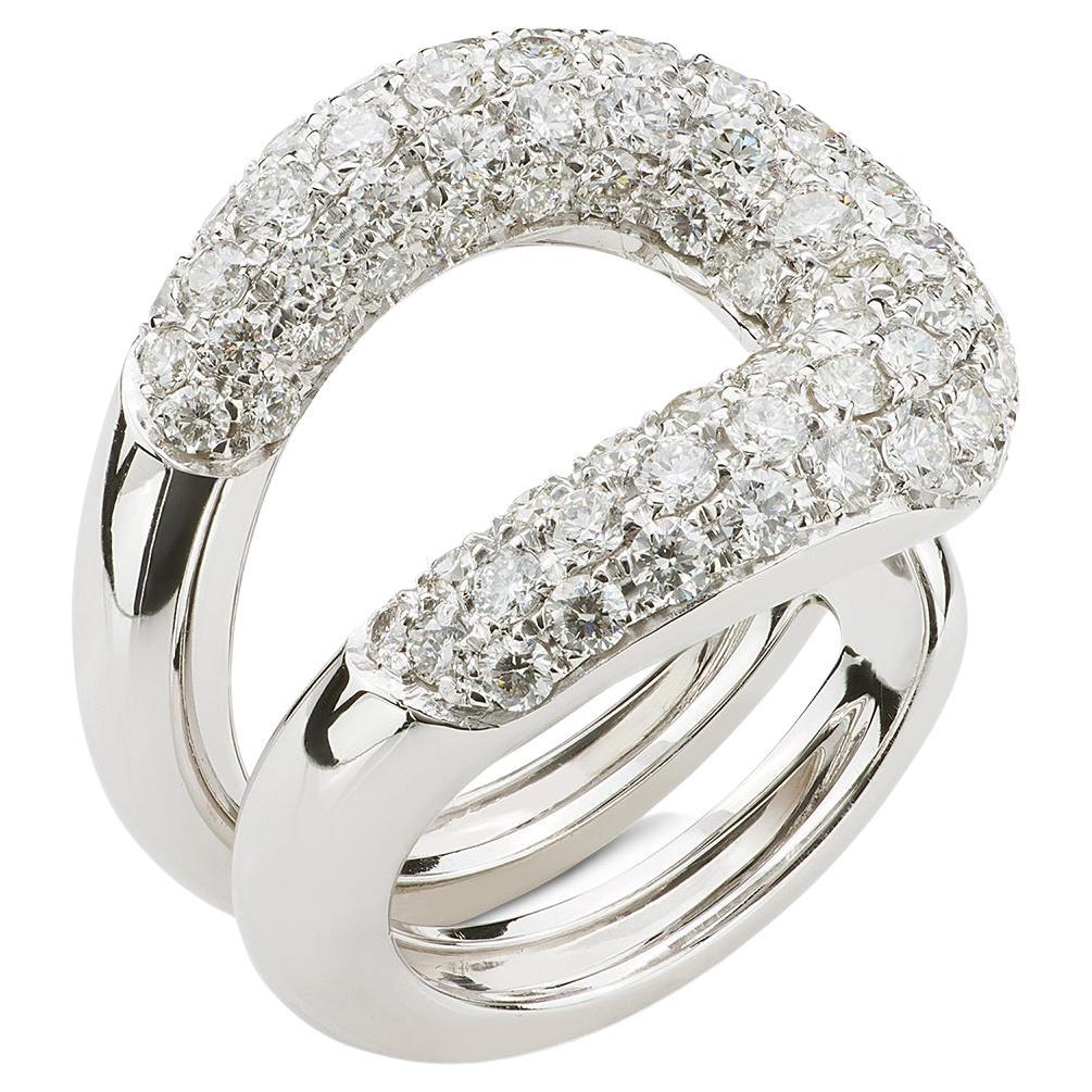 18 Carat White Gold, Ring with Diamonds, Leonori Jewel, Engagement ring ...