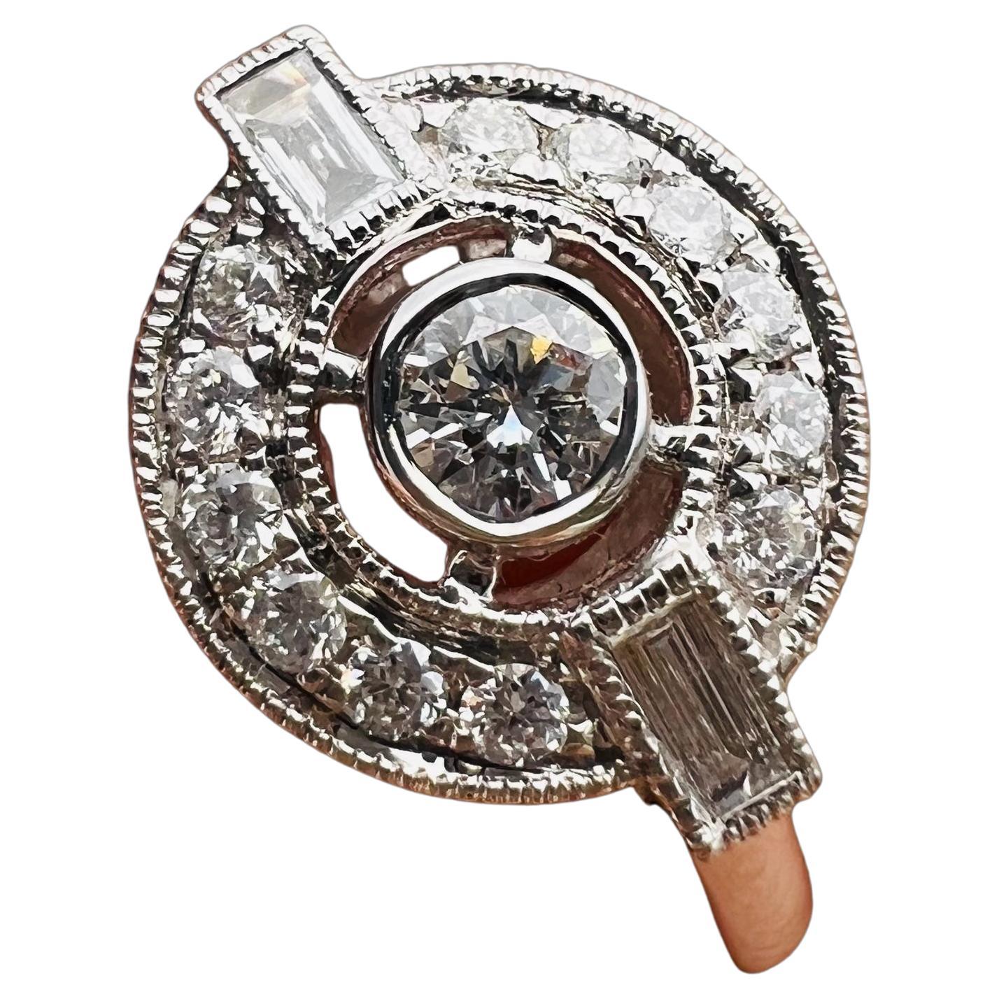 Ring In 18 Carat White Gold Set With A Paving Of Brilliants For Sale at ...