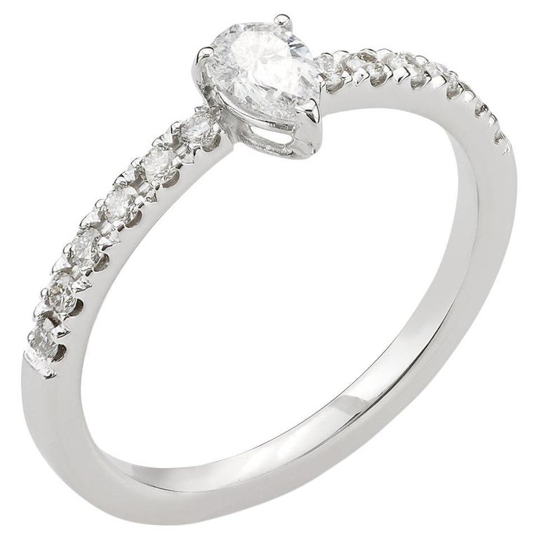 18 Carat White Gold, Ring with Diamonds, Leonori Jewel, Engagement ring ...