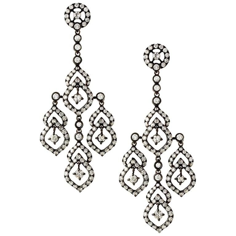 18 Carat White Gold with Black Rhodium Plating and 3 Carats of Diamonds ...