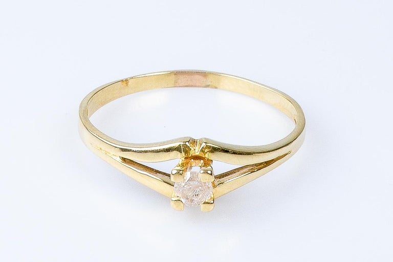 18 carat yellow gold diamonds ring For Sale at 1stDibs