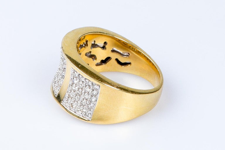 18 carat yellow gold diamonds ring For Sale at 1stDibs