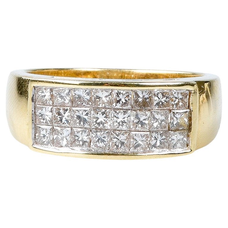 18 carat yellow gold diamonds ring For Sale at 1stDibs