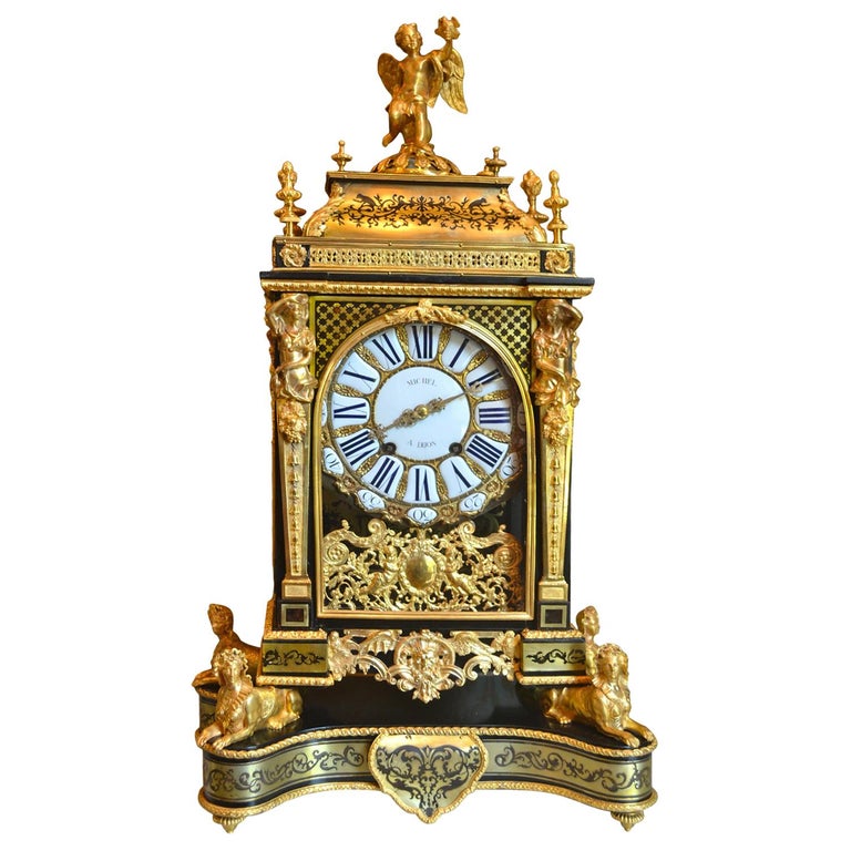 18thC Louis XV Boulle and Gilt Bronze Bracket Clock by Michel at 1stDibs