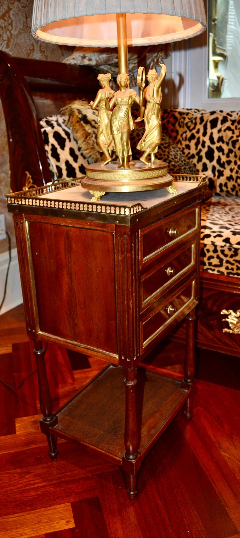 18th Century Louis XVI Mahogany Night Table with a White Marble Top For ...