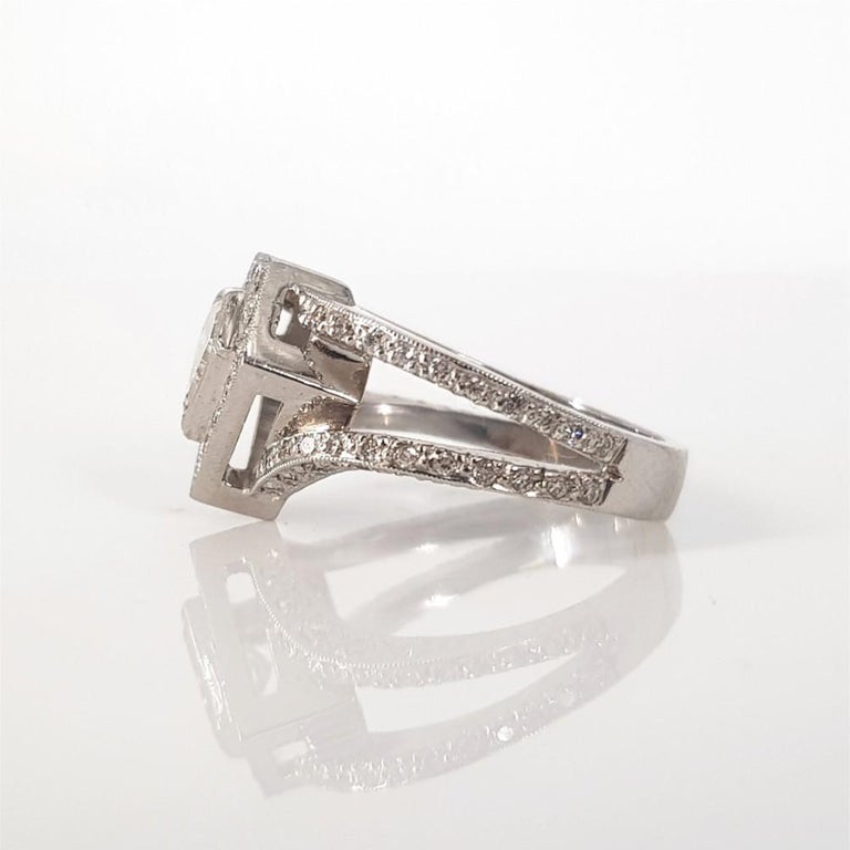 18 Ct White Gold Shield Cut Diamond Ring For Sale at 1stDibs