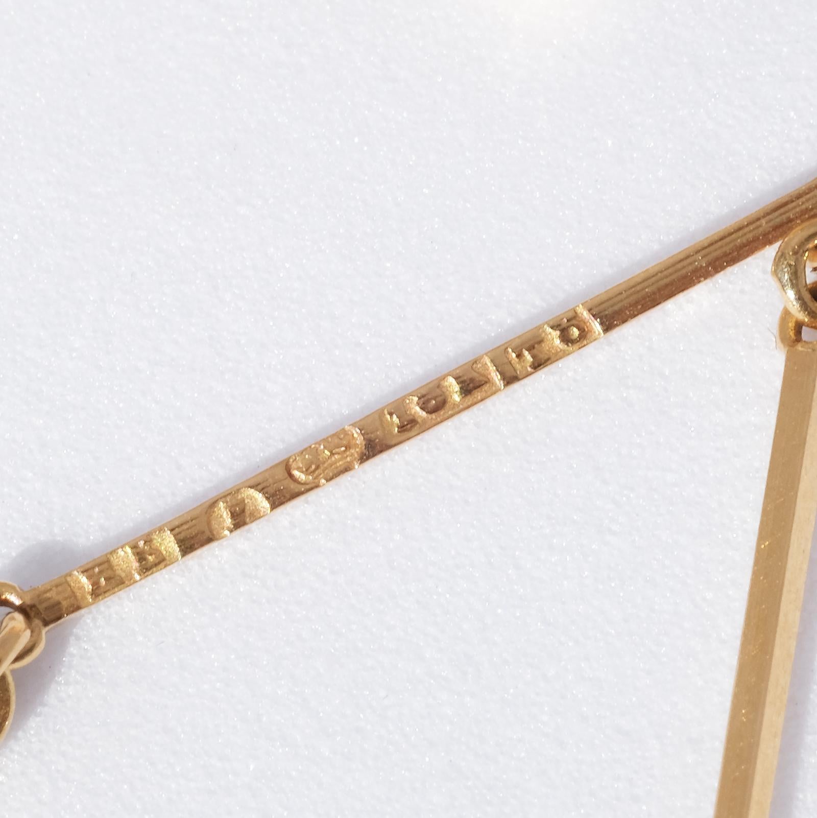 18 K Gold Necklace Made in Stockholm Sweden, 1945 For Sale at 1stDibs ...
