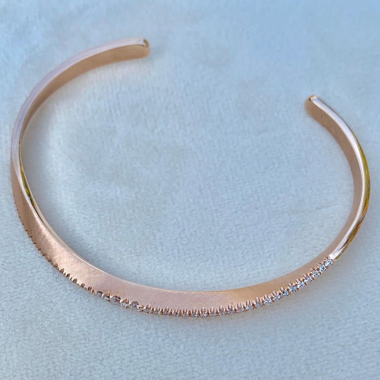 18 Karat Rose Gold 0.73 Carat Diamond Arm Cuff at 1stDibs