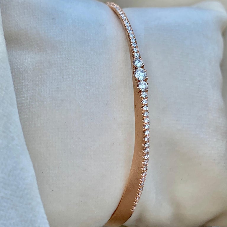 18 Karat Rose Gold 0.73 Carat Diamond Arm Cuff at 1stDibs