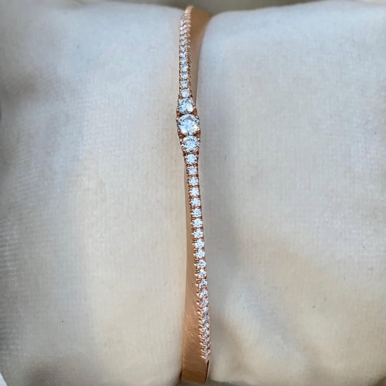 18 Karat Rose Gold 0.73 Carat Diamond Arm Cuff at 1stDibs