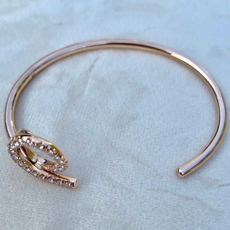 18 Karat Rose Gold 0.94 Carat Diamond Arm Cuff For Sale at 1stDibs