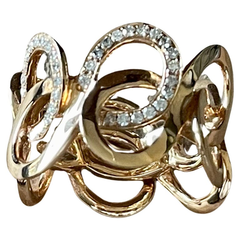 18 K Rose Gold Ring with Diamonds For Sale at 1stDibs