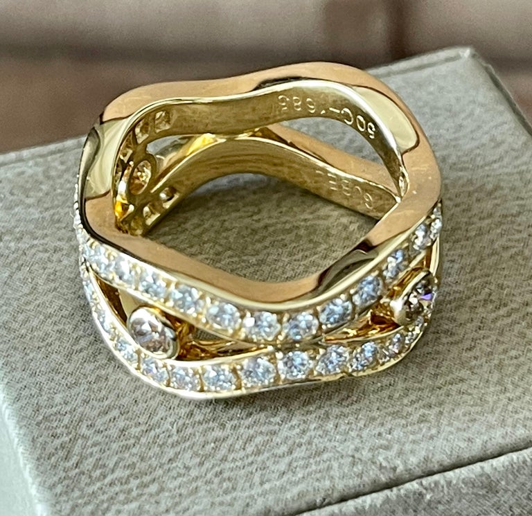18 K Yellow Gold Band Ring Dimonds Gubelin Lucerne For Sale at 1stDibs