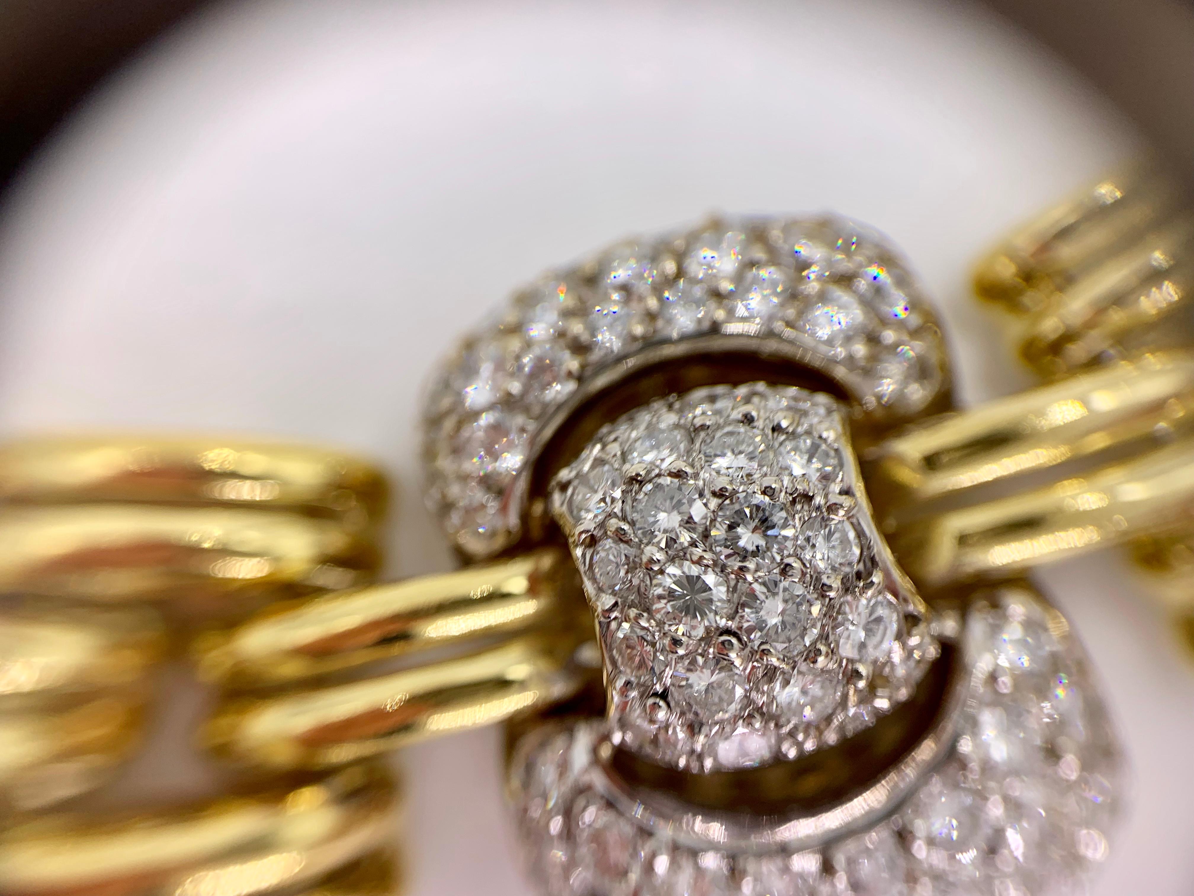 18 Karat Chunky Linked Collar Diamond Necklace For Sale at 1stDibs