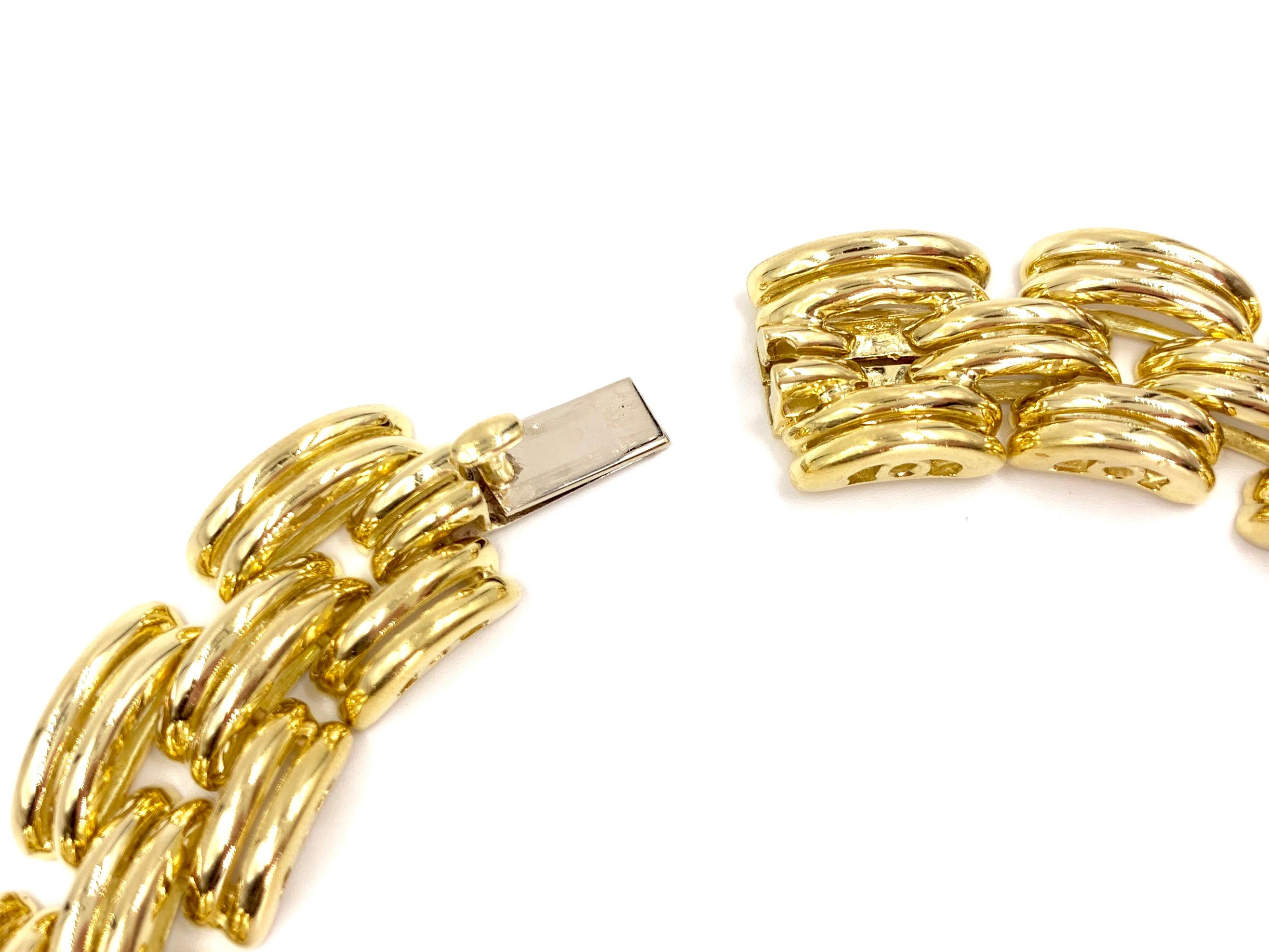 18 Karat Chunky Linked Collar Diamond Necklace For Sale at 1stDibs