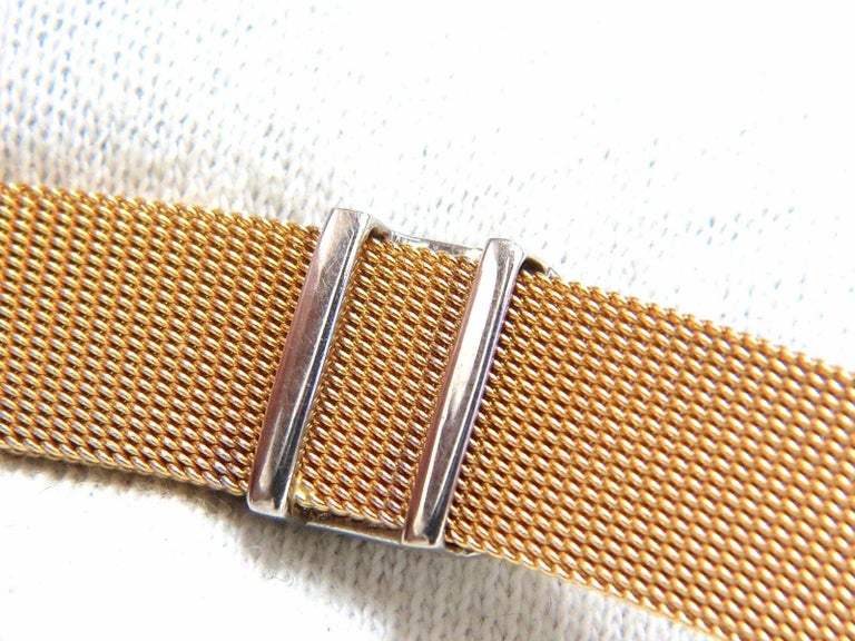 18 Karat DAG Italy Flex Mesh Three Oval Diamonds Necklace For Sale at ...