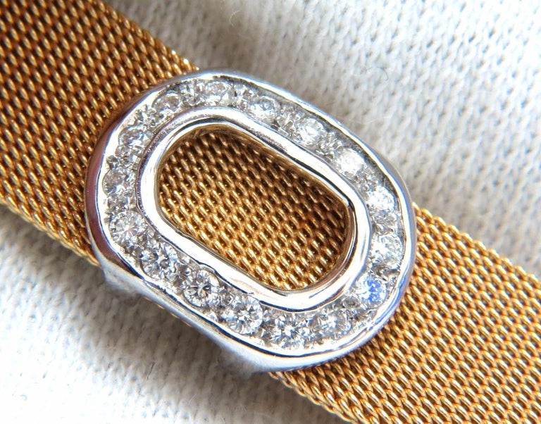 18 Karat DAG Italy Flex Mesh Three Oval Diamonds Necklace For Sale at ...