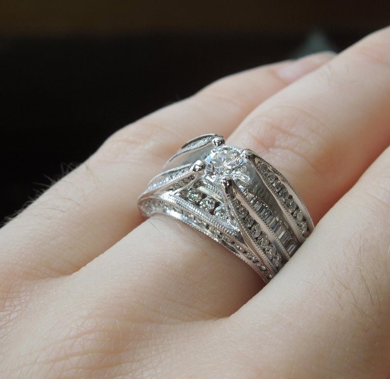 18 Karat Diamond Art Deco Style Pyramid Ring For Sale at 1stDibs ...