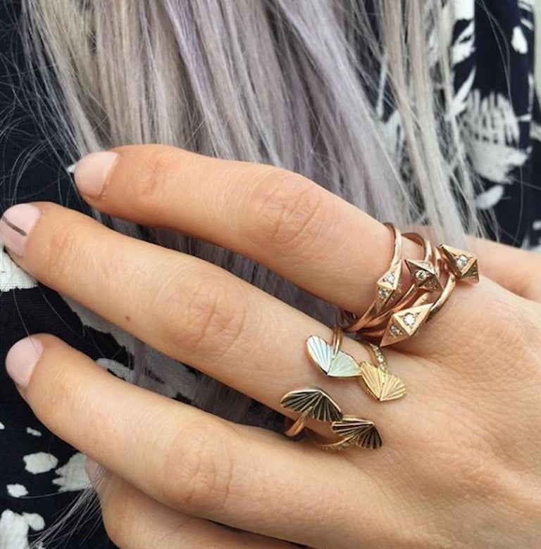 18 Karat Diamond Baby Asterope Butterfly Open Wing Ring For Sale at ...