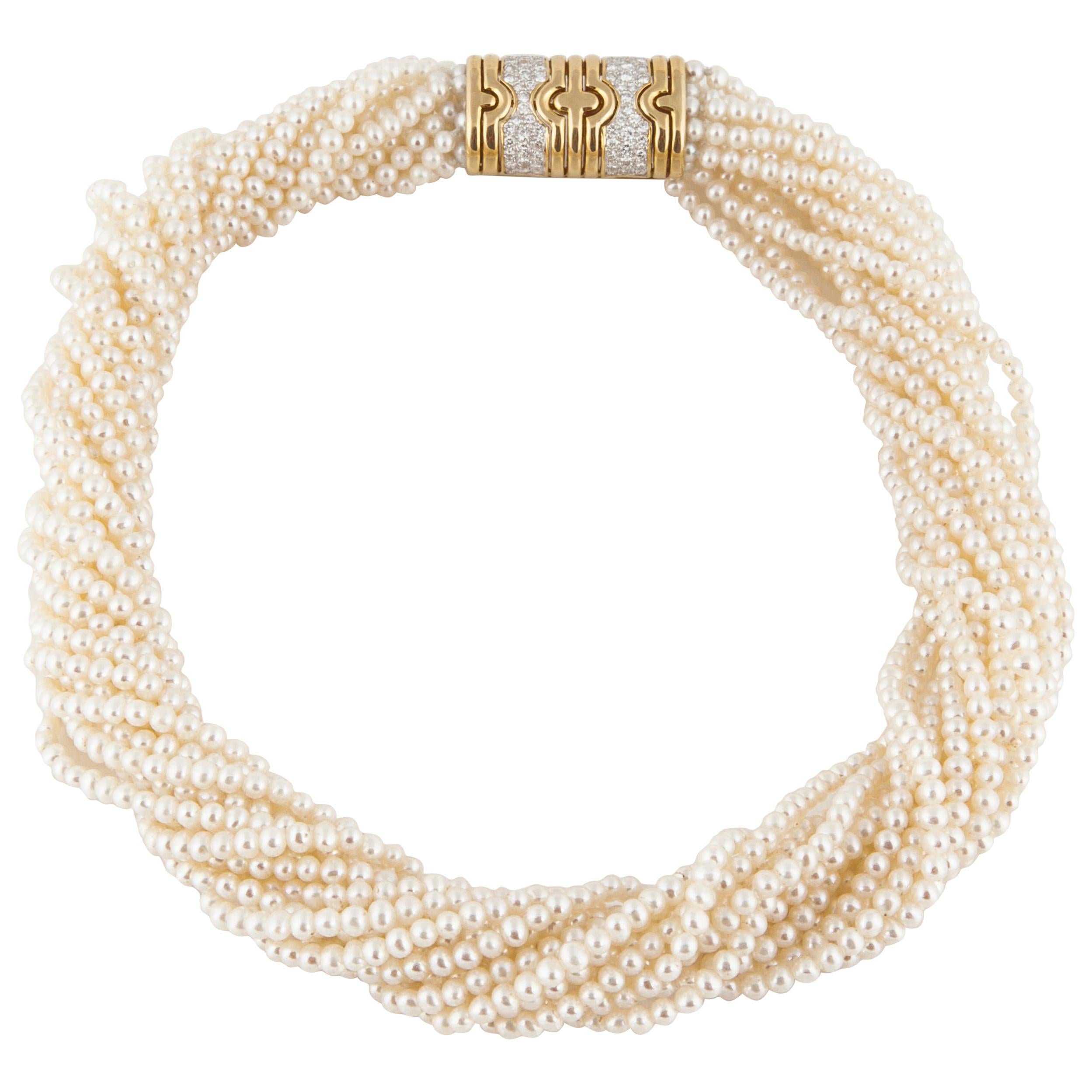 18 Karat Natural South Sea Golden Pearls Necklace 1.50 Carat Diamond ...