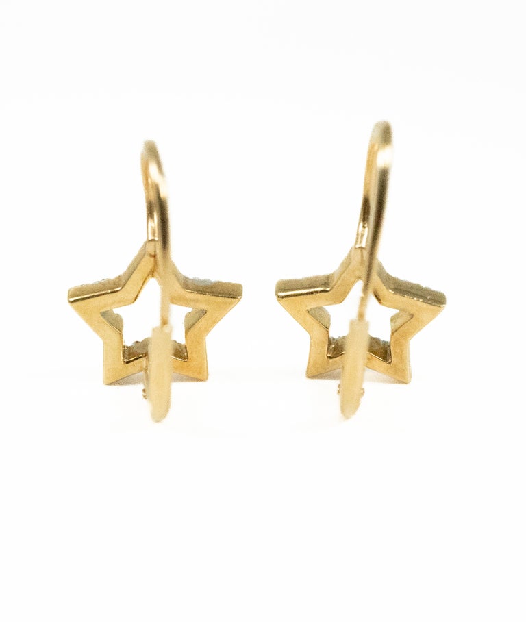 18 Karat Diamond Star Earrings For Sale at 1stDibs