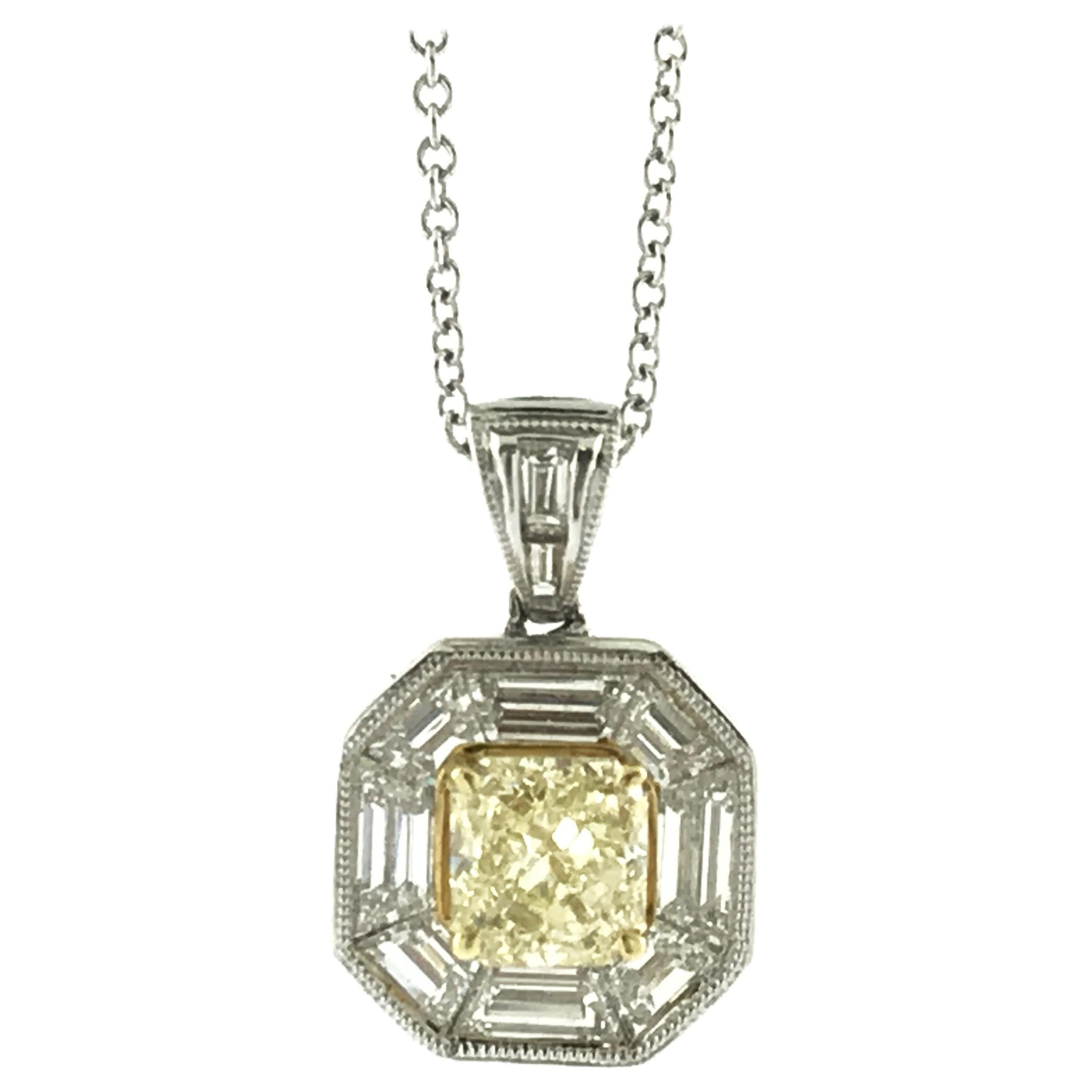 Antique Yellow Diamond Necklaces - 281 For Sale at 1stdibs
