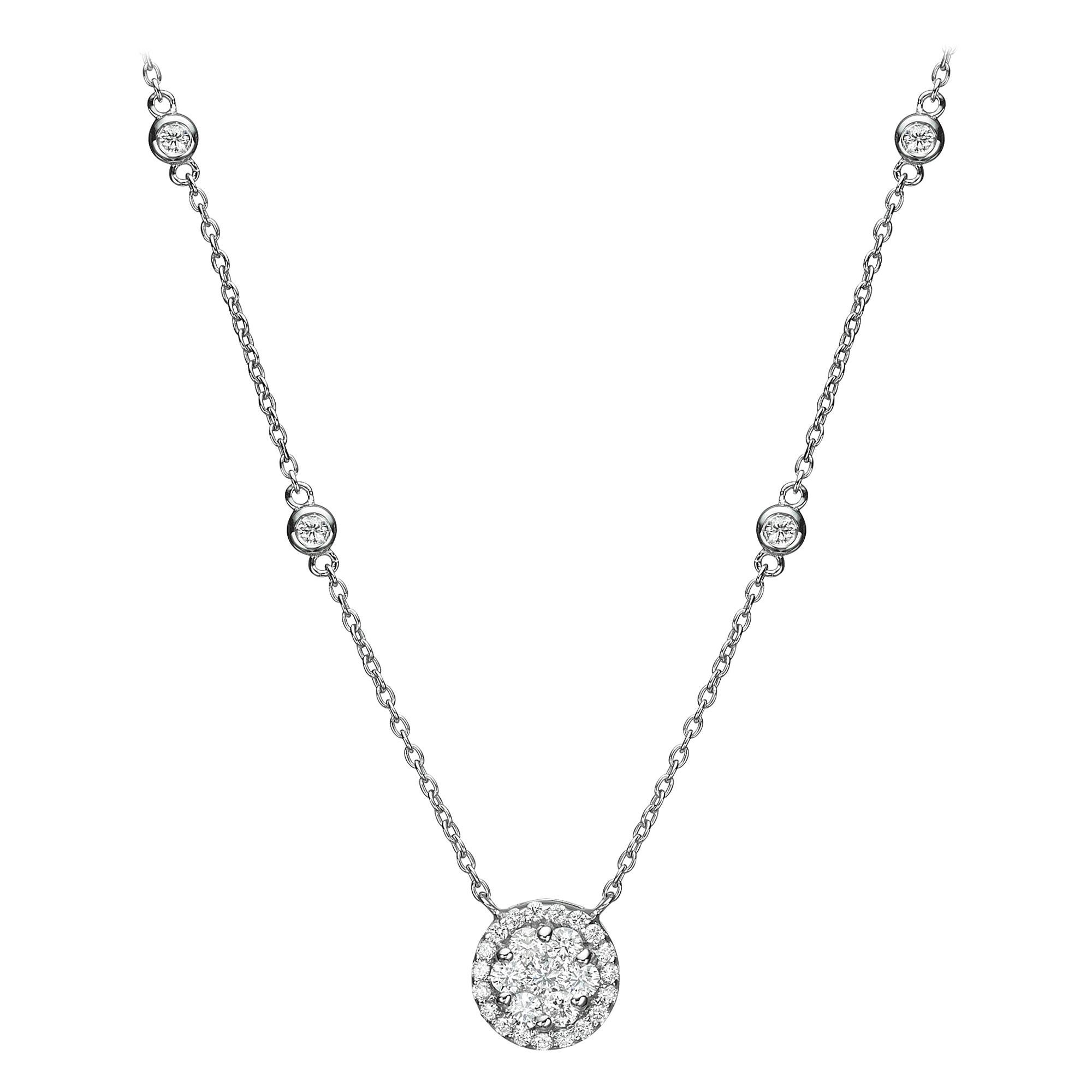 0.69 Carats set in 18Kt White Gold Diamond Pendant Necklace For Sale at ...
