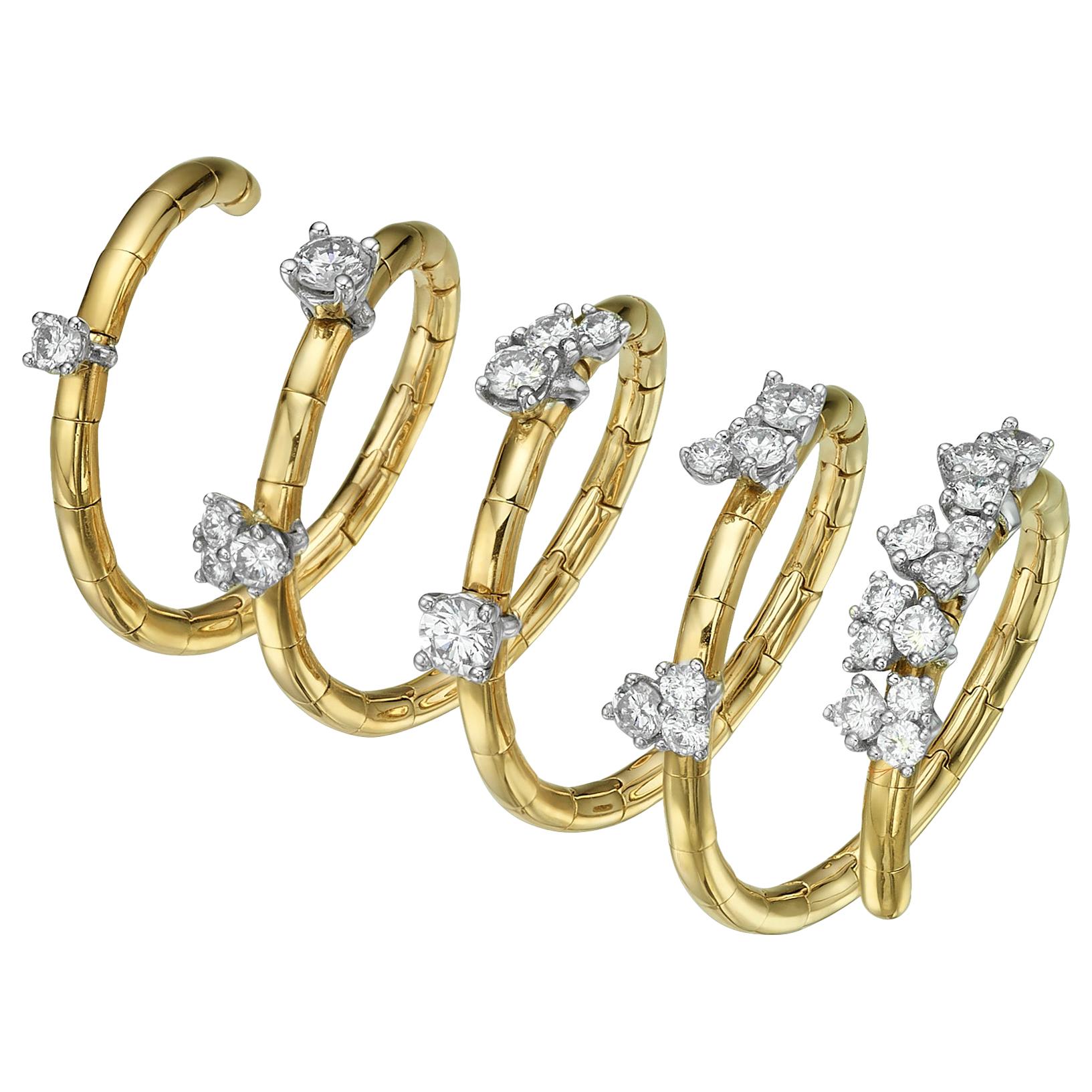 "Spiral" Diamond Ring For Sale at 1stDibs | spiral diamond rings