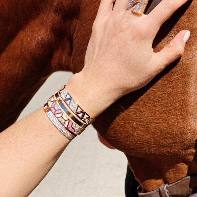 18 Karat Gold and 0.91 Carat White Diamond Elixir Bracelet by Alessa ...