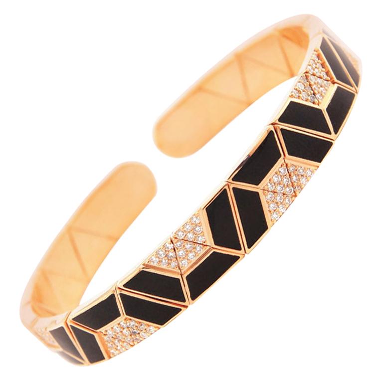 18 Karat Gold and 0.91 Carat White Diamond Elixir Bracelet by Alessa ...